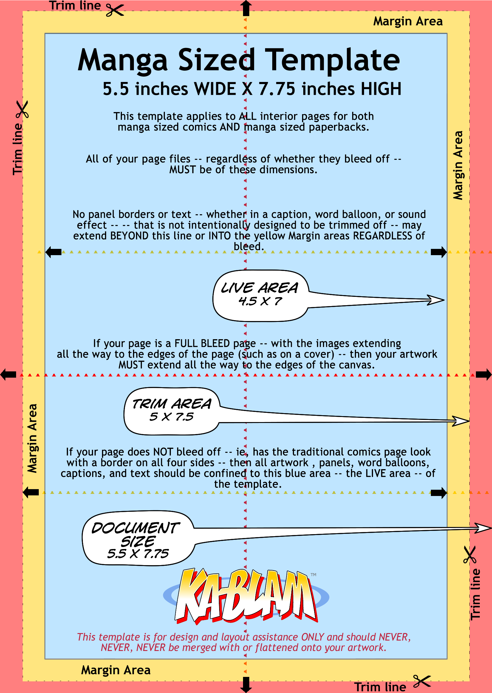 Manga Sized Page Template Ka Blam Digital Printing
